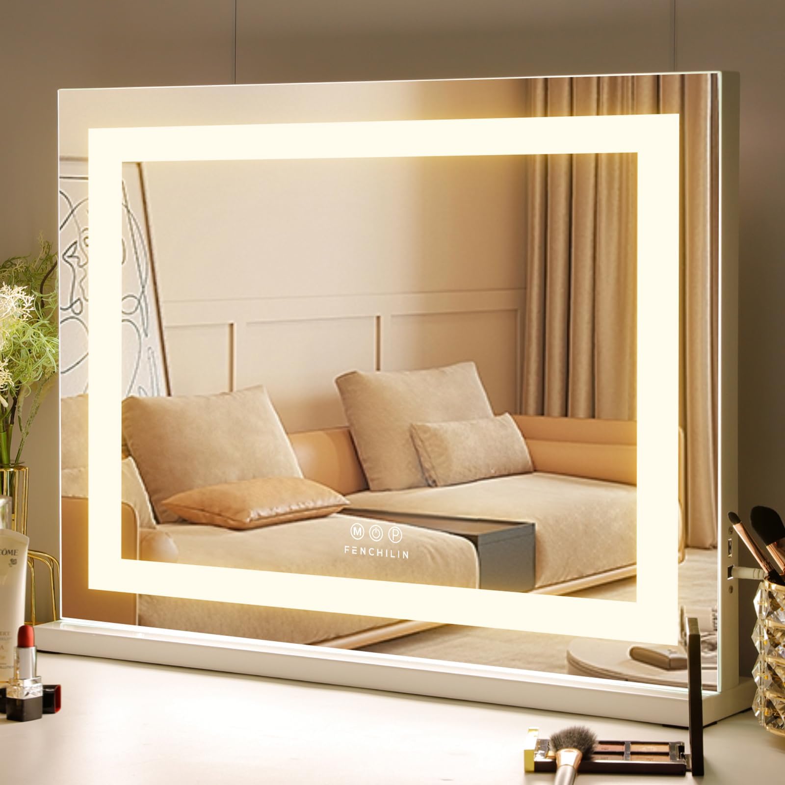 AVC Designs Hollywood Vanity Cosmetic Mirror with LED Lights, 58 x 45cm ...