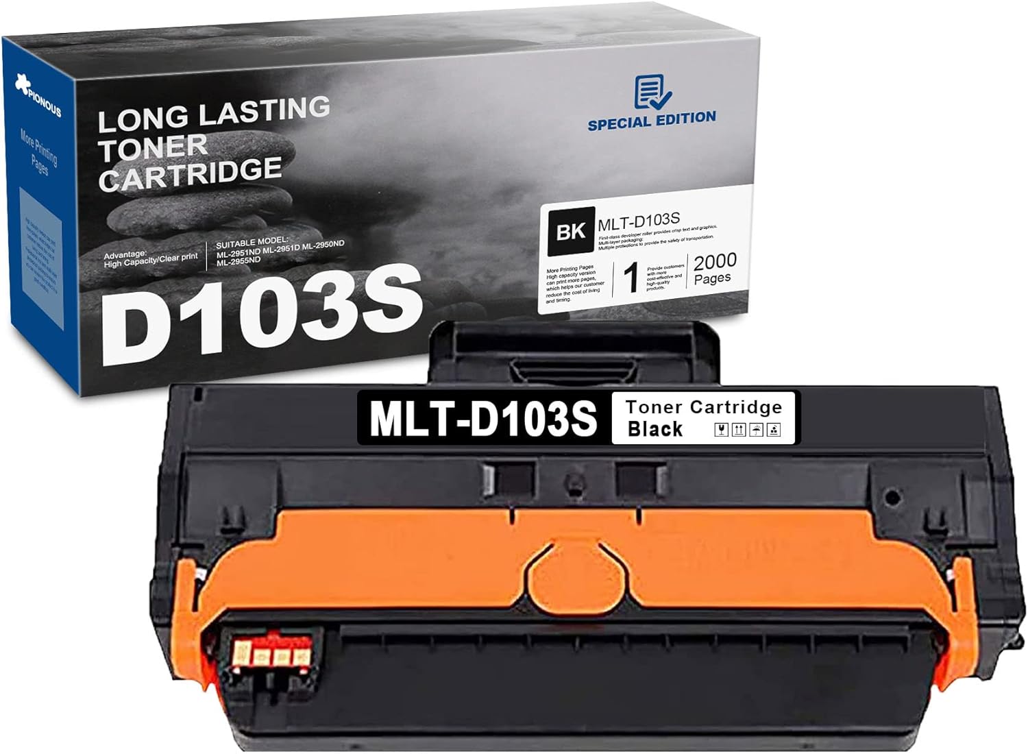 Amazon.com: D103S MLT-D103S Black Toner Cartridge - Replacement for Samsung 103S MLT-D103S Toner ...