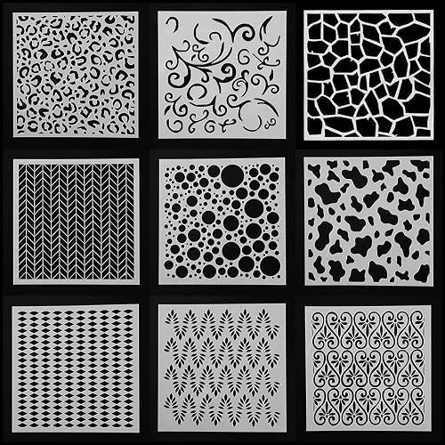 9 plantillas geométricas en capas, plantillas de pintura para ...