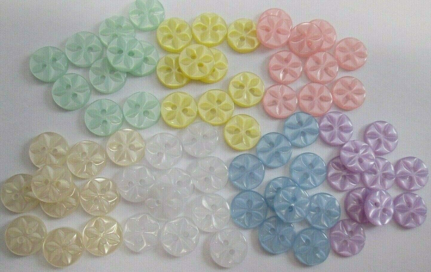 14mm 10 Star Baby Buttons Pearlised Small BABYKNIT 12 Colours (14mm ...