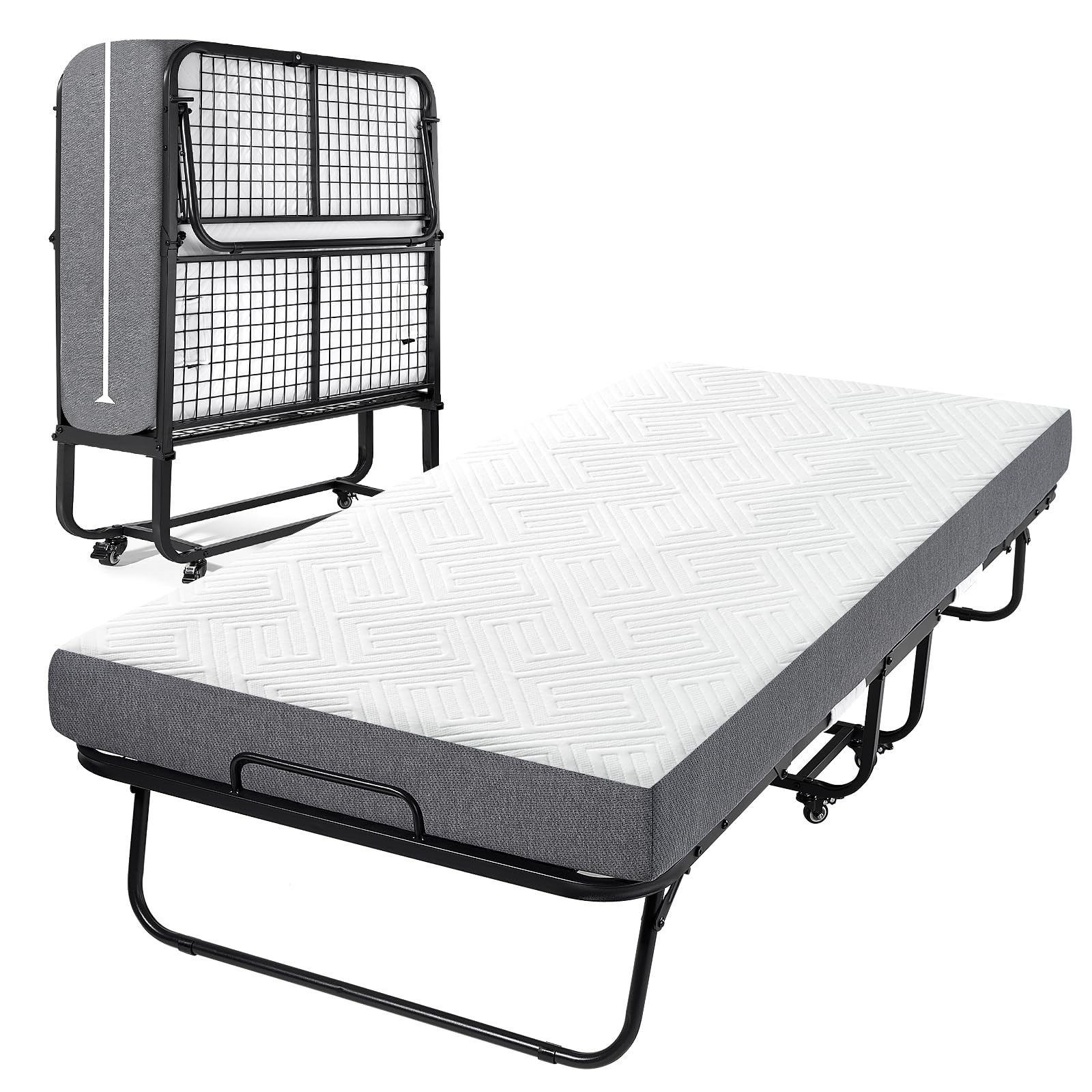 Buy 79" x 37" Twin Size Folding Bed for Adults with 5.2" Mattress ...
