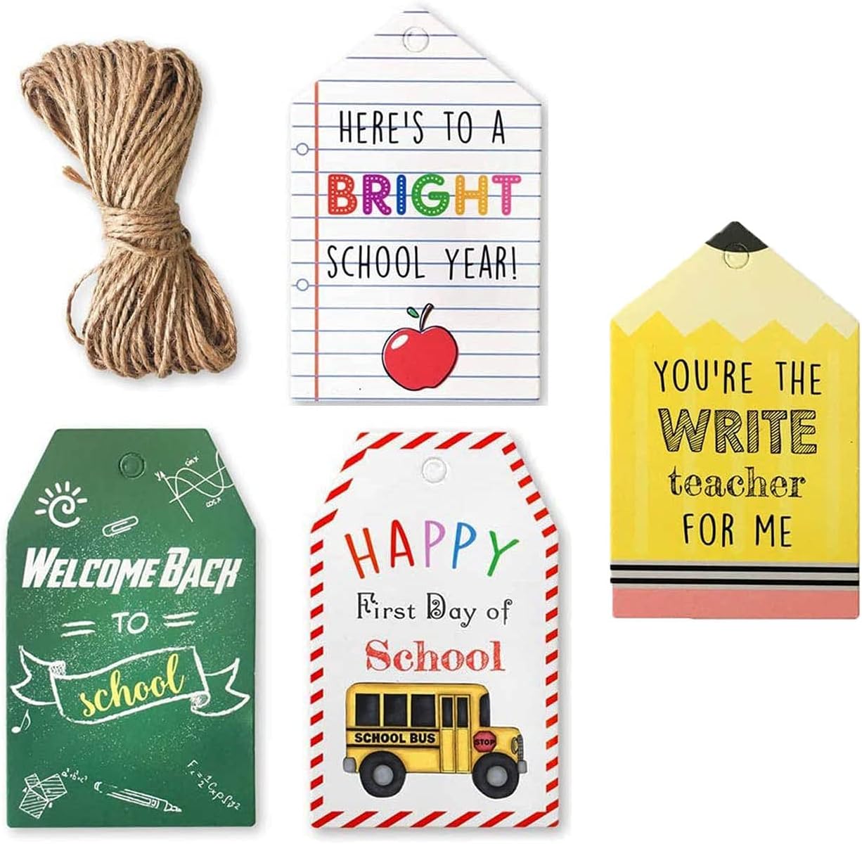 Amazon.com: 40PCS Back to School Gift Tags - First Day of School Kraft ...