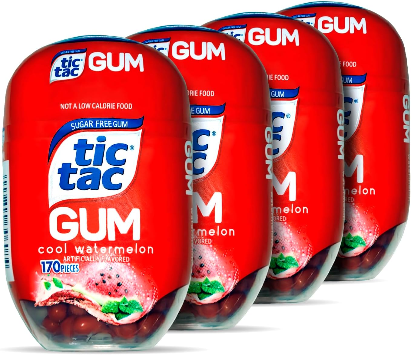 Amazon.com : Tic Tac Gum, Cool Watermelon, Sugar Free, 4 Large Bottle ...