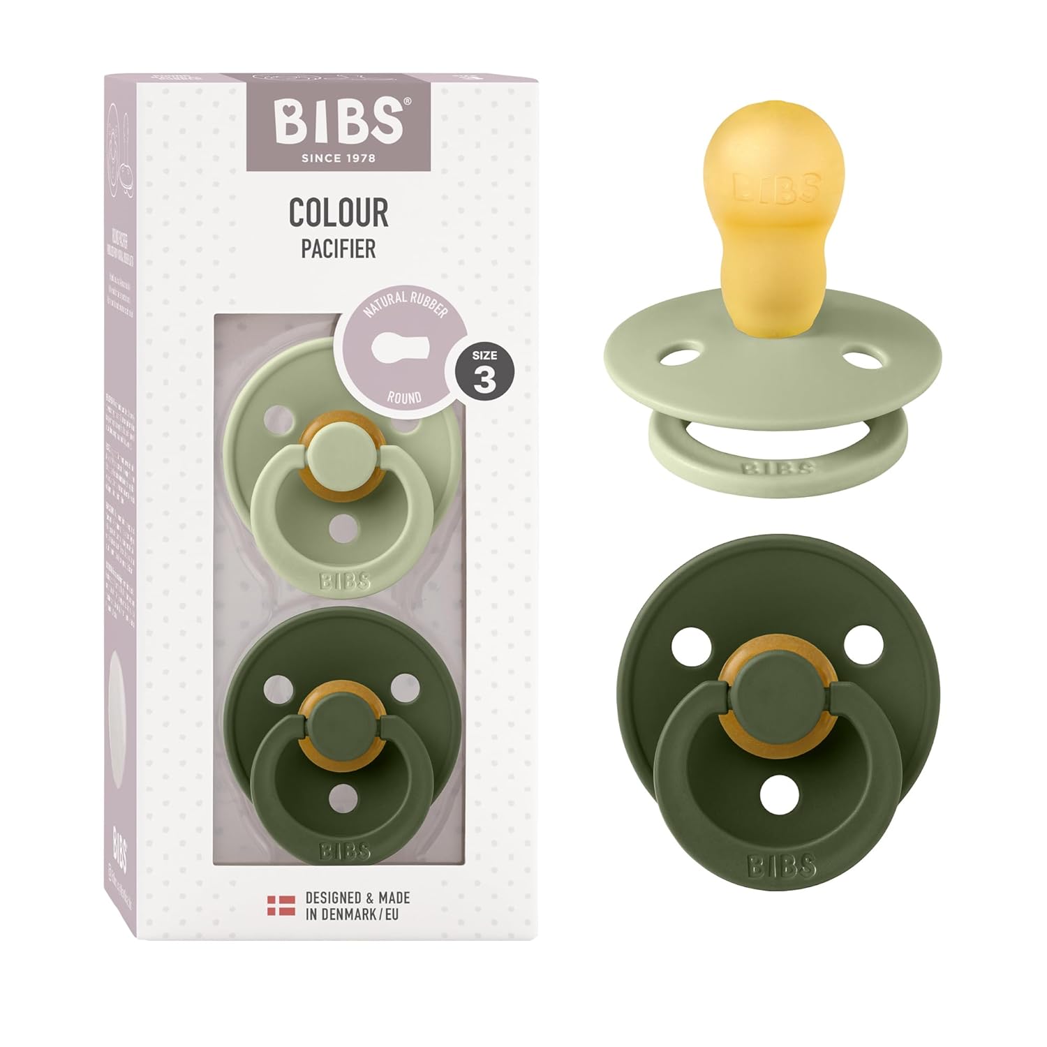 Amazon.com : BIBS Pacifiers Colour Collection | Natural Rubber Baby ...