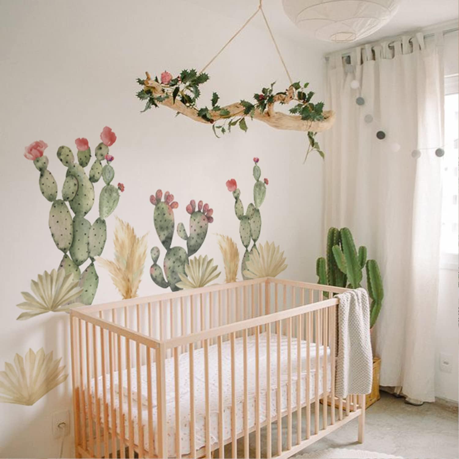 Amazon.com: astrkiz Tropical Watercolor Boho Cactus Wall Decals Peel ...