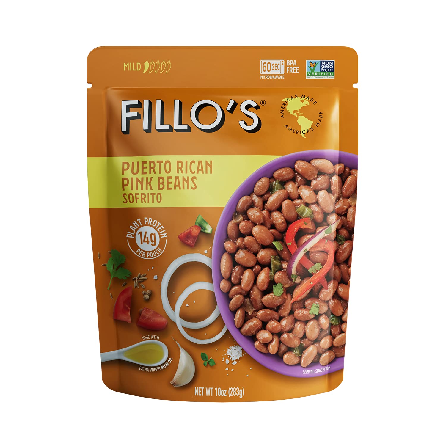 Amazon.com : Fillo's Puerto Rican Pink Beans, Ready to Eat Sofrito ...