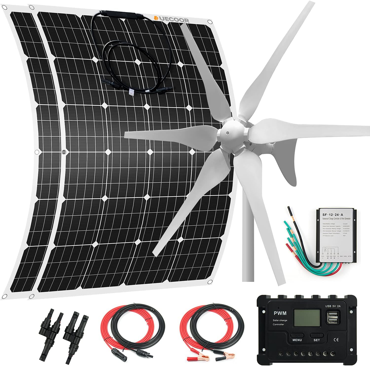 Amazon.com: 640 Watts 12 Volts Solar Wind Hybrid System: 400W Wind ...