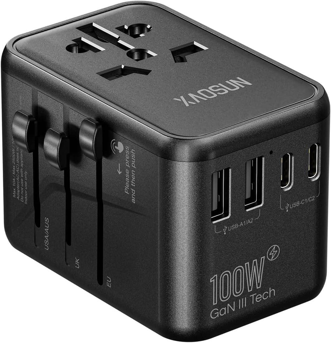 Amazon.com: Universal Travel Multi Adapter, PD 65W Worldwide Travel ...