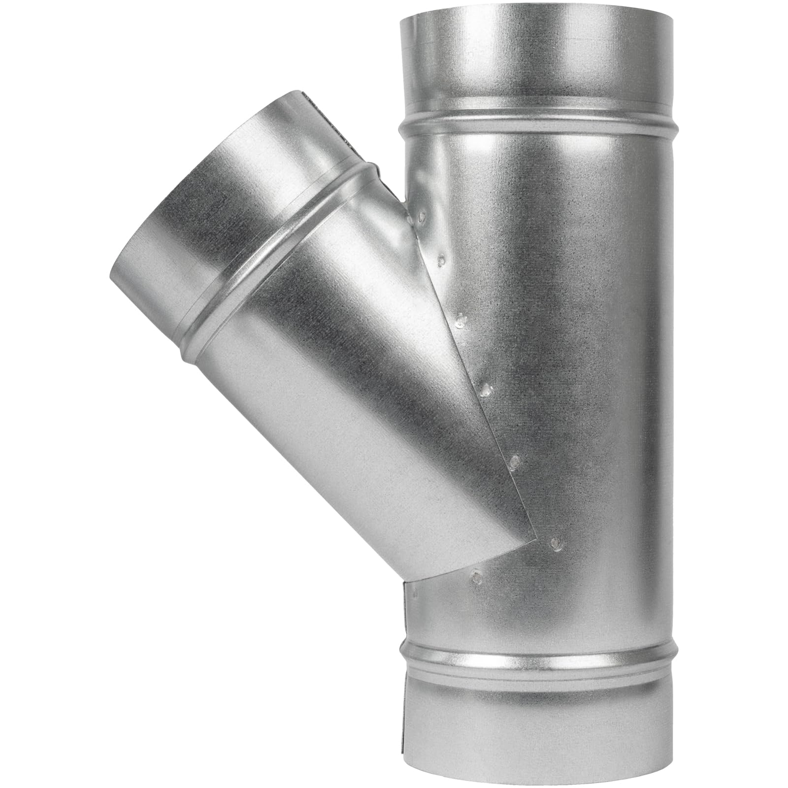 4" Inch Wye-Shape Ducting Splitter - 45 Degree Galvanized Steel 3-Way ...