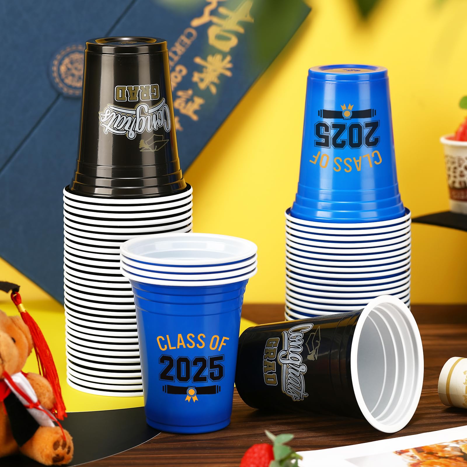 Snapklik.com : Sliner 60 Pieces Plastic Graduation Cups, 12oz ...