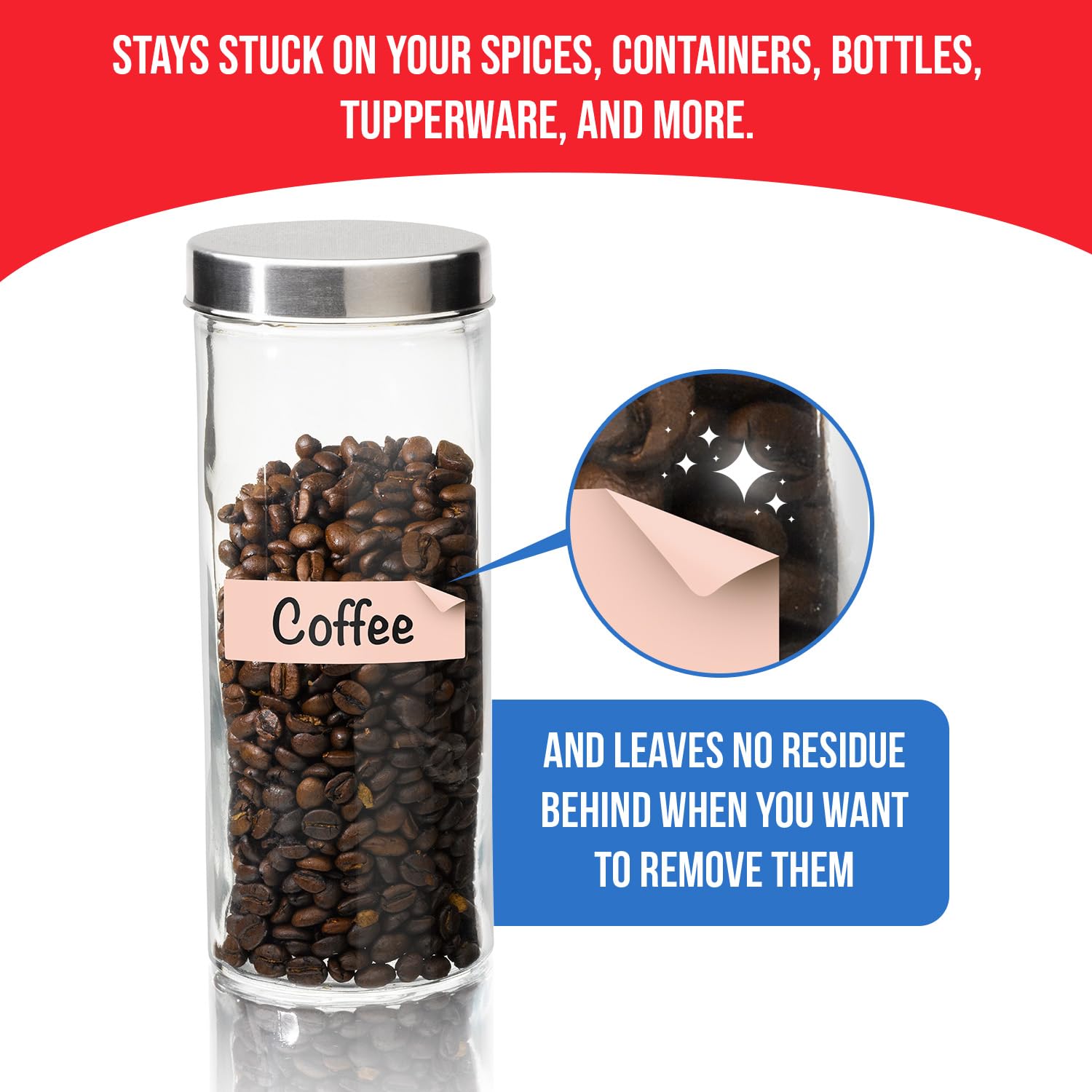 Snapklik.com : MESS Reusable Food Container Labels Erasable, Removable ...