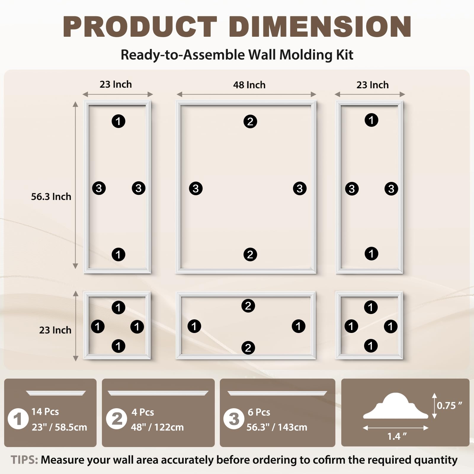 Snapklik.com : Wall Molding Kit Ready-to-Assemble Wainscoting Panels ...