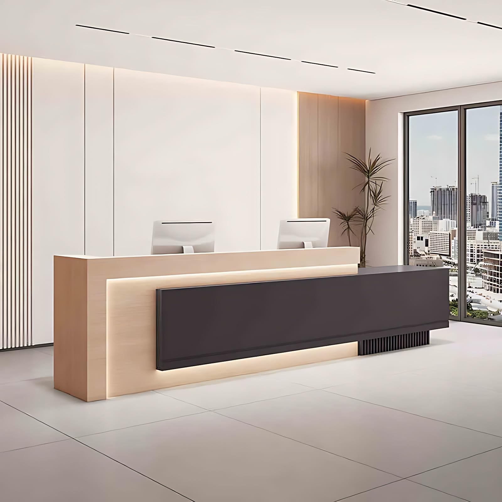 Modern Glass Reception Desk Modern Office Counter Reception With Table
