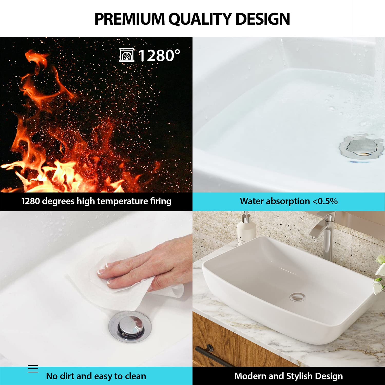 Snapklik.com : Vessel Sink Rectangular - 24 Inch Curved Rectangle ...