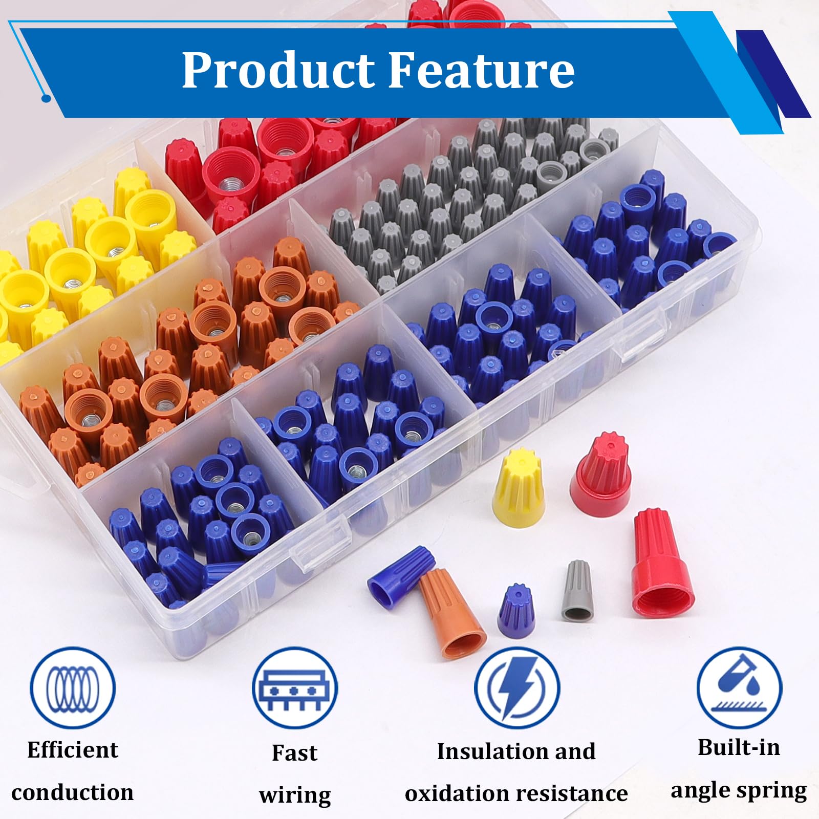 Snapklik.com : Smseace Wire Nuts 255Pcs Wire Nuts Assortment Kit 22 ...