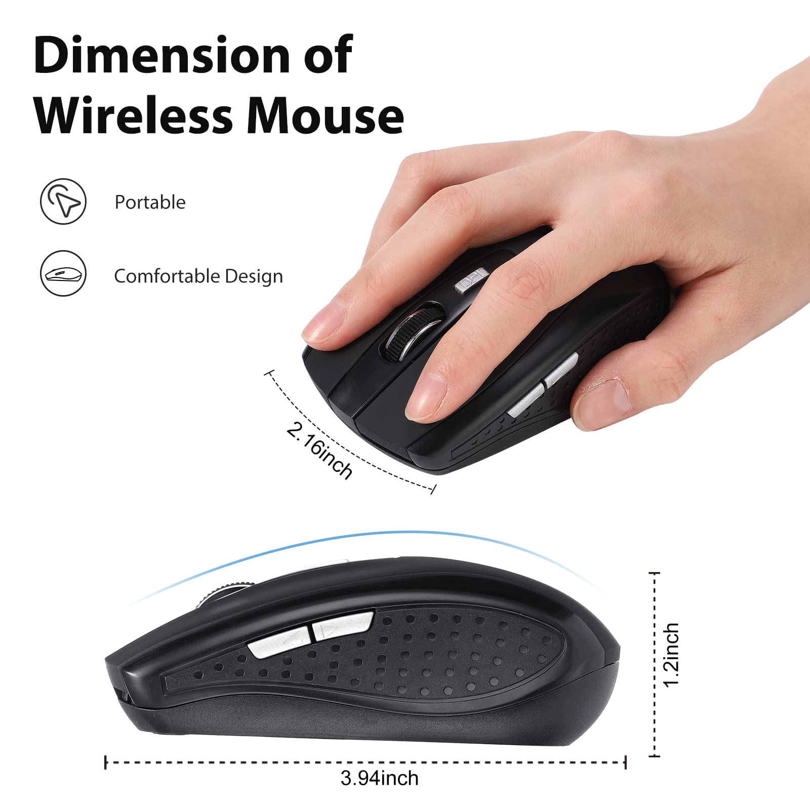 Snapklik.com : Macarrie 12 Pack Wireless Mouse For Laptop 1200dpi ...
