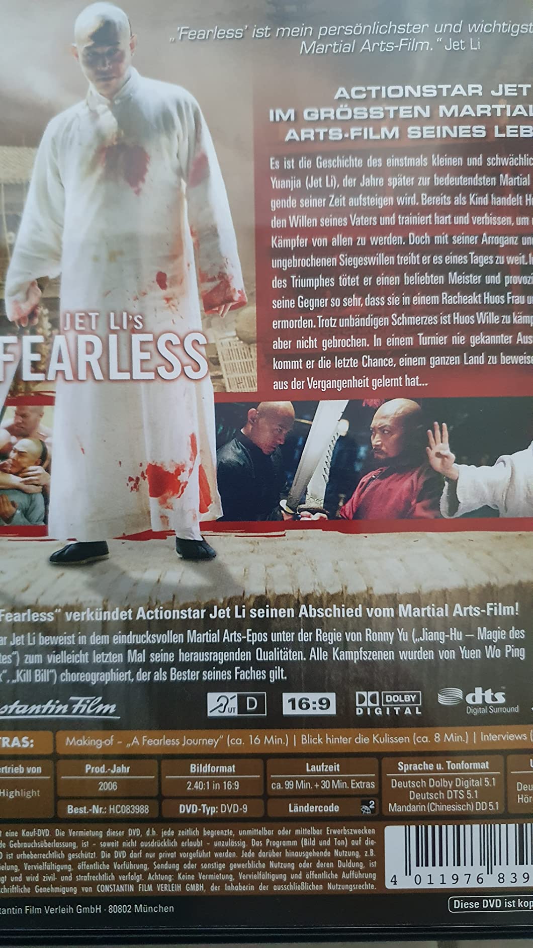 Fearless (dvd): Amazon.de: DVD & Blu-ray