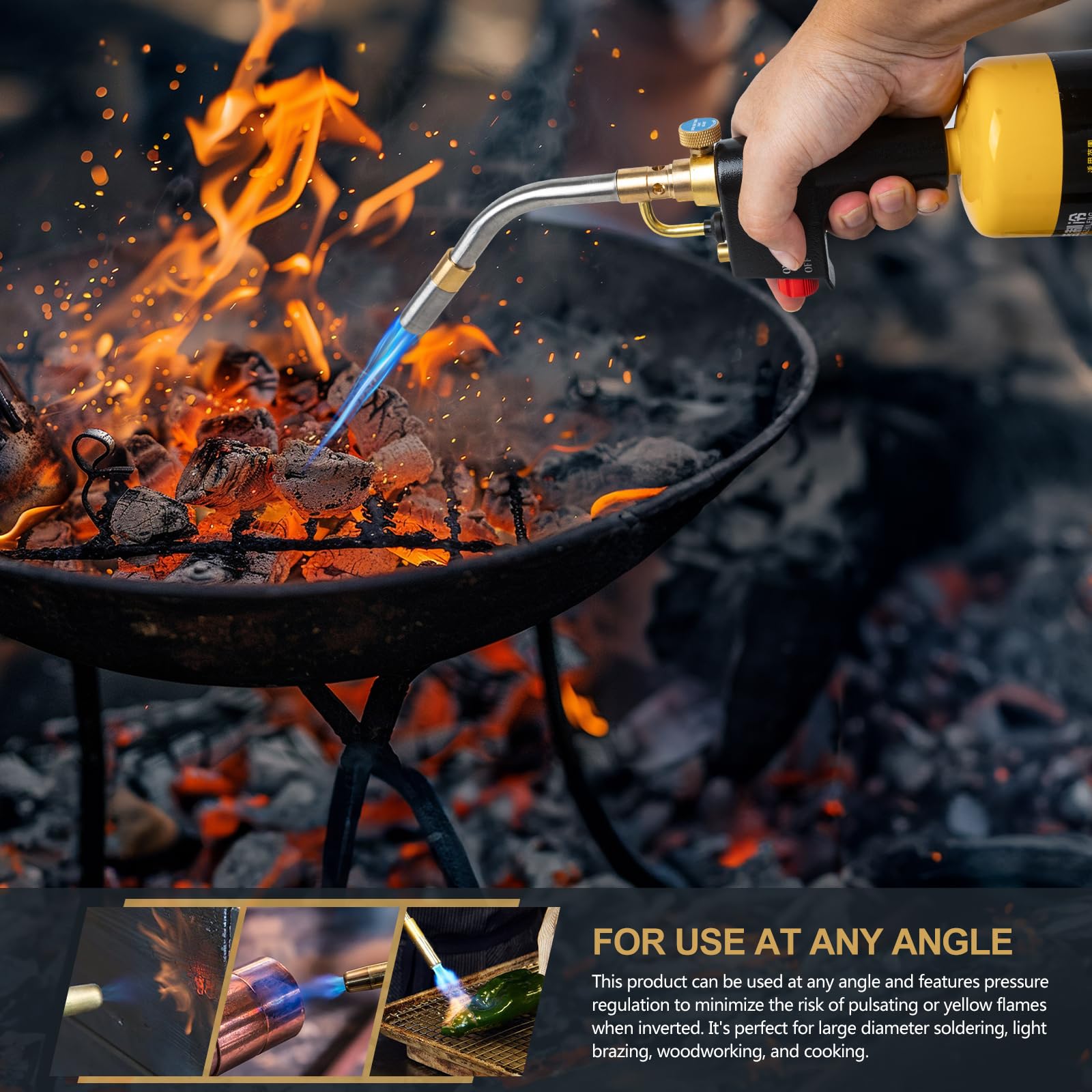 Map Gas Torch Propane Torch With 3 Tips, Instant On/off Ignition And ...