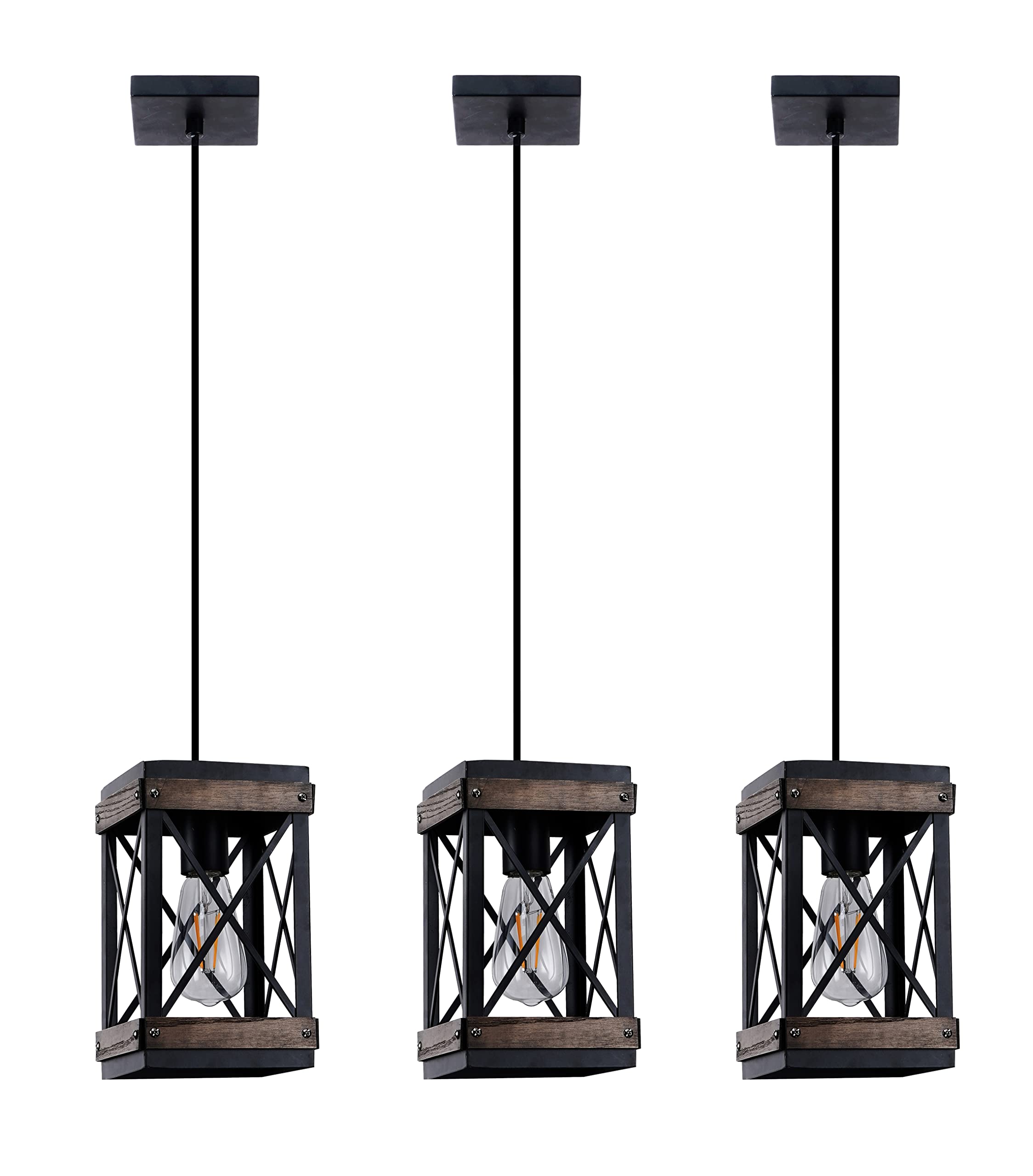 Buy Doli House 1 Light Adjustable Rustic Farmhouse Natural Wood Pendant ...
