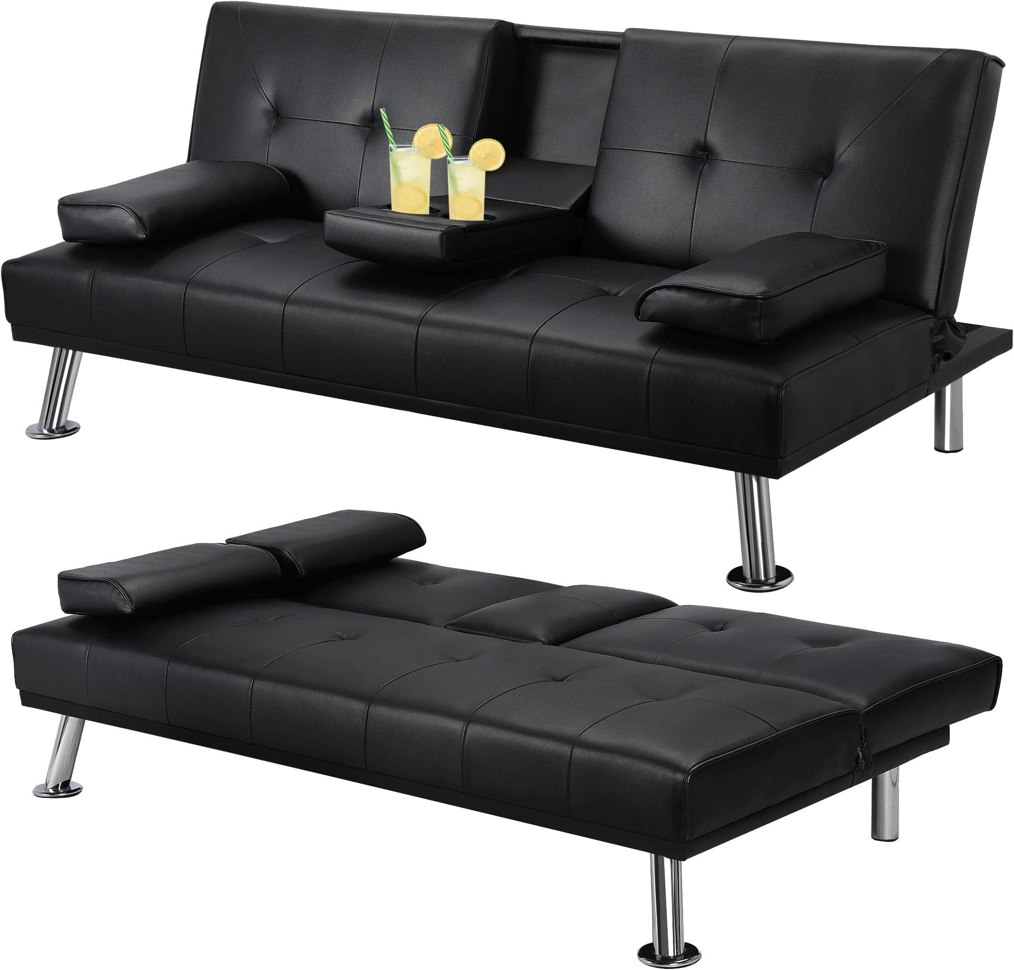 Yaheetech Schlafsofa Couch mit Bettfunktion Bettsofa Klappsofa ...