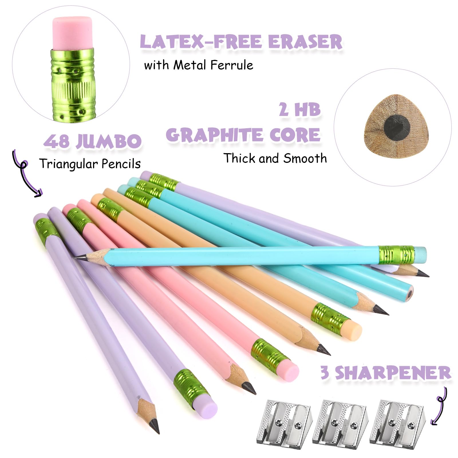 Crayons Géants Lot Lot De 102 Crayons Jumbo Avec Taille-Crayons ...
