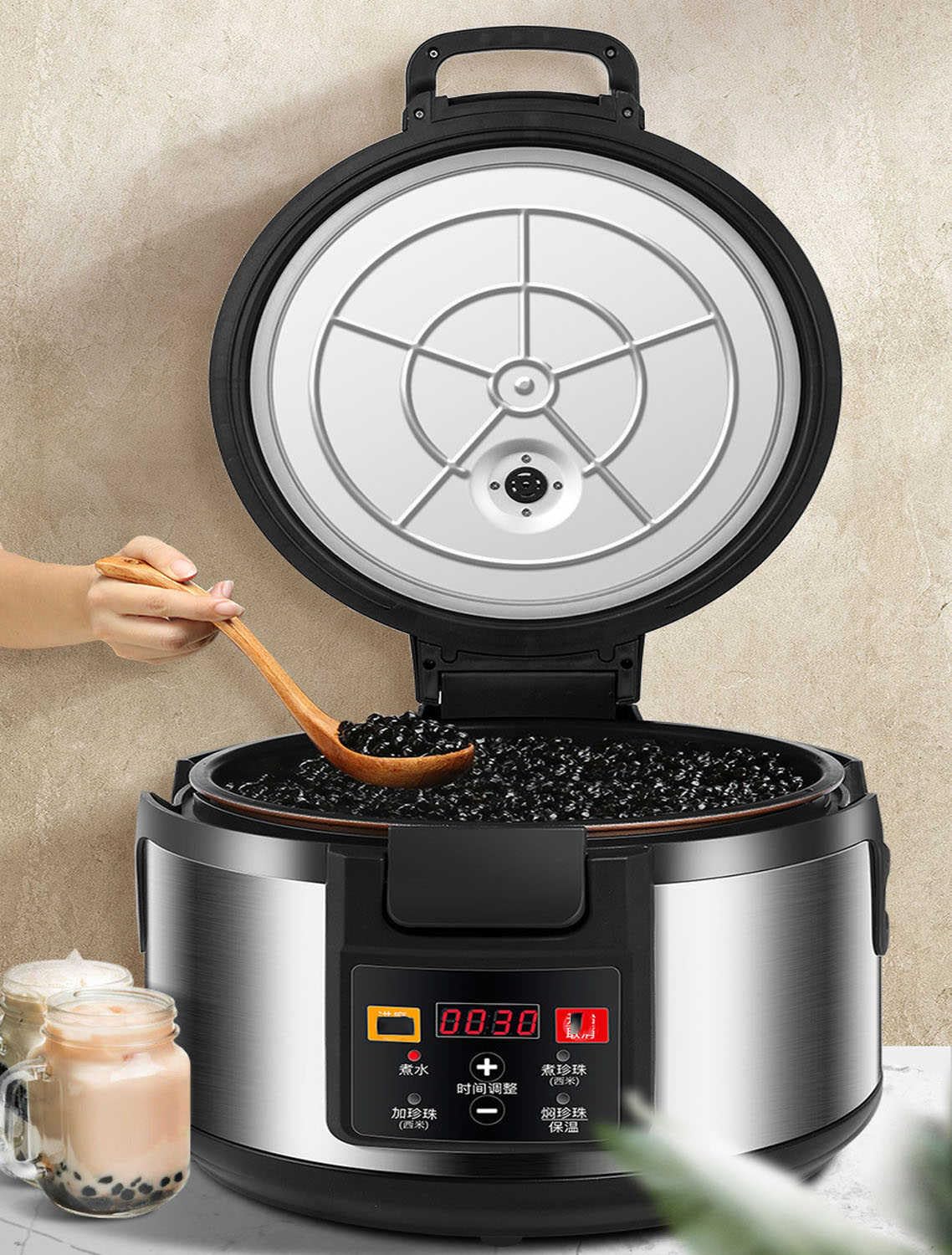 Amazon.com: 16L Commercial Pearl Cooker,Fully Automatic Pearl Pot Pearl ...