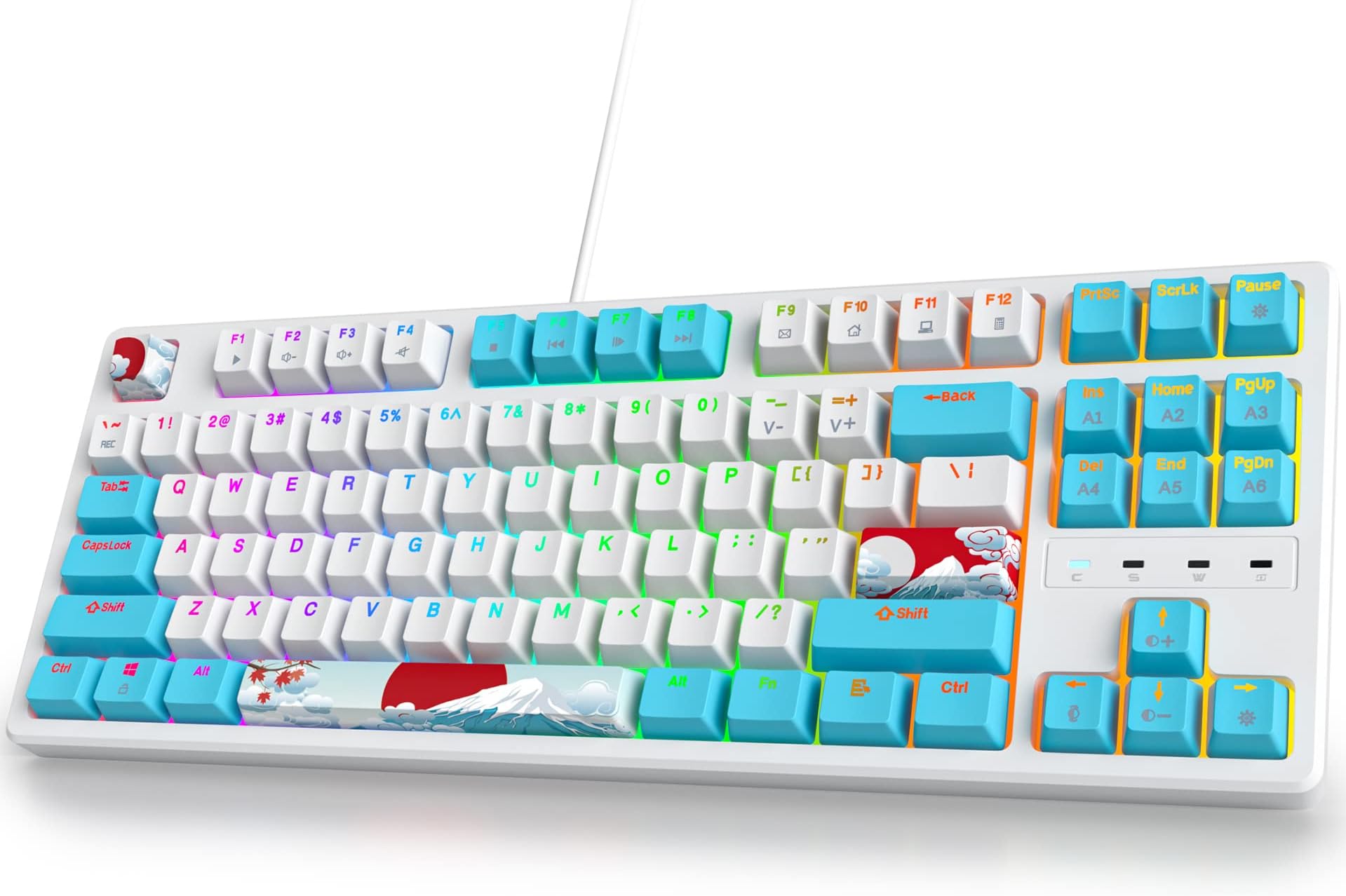 Ussixchare 75% RGB TKL Mechanical Gaming Keyboard, Compact Wireled ...