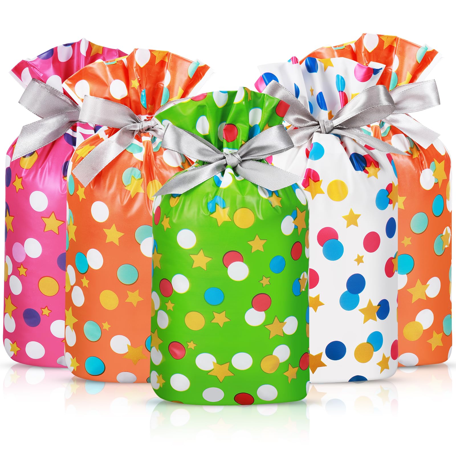 Amazon.com: Capoda 50 Pcs Colorful Gift Bags Plastic Drawstring Bags 6 ...