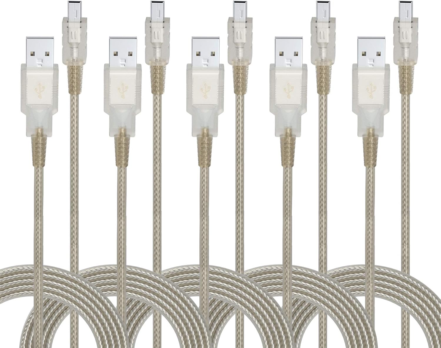 Amazon.com: BolAAzuL USB 2.0 Type A to Mini B 5 pin Cable 5 Pack, Short ...