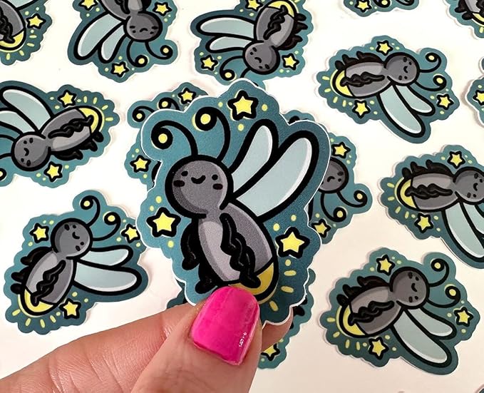 Amazon.com: Lightning Bug Mini Sticker, Waterproof Sticker, Kawaii ...