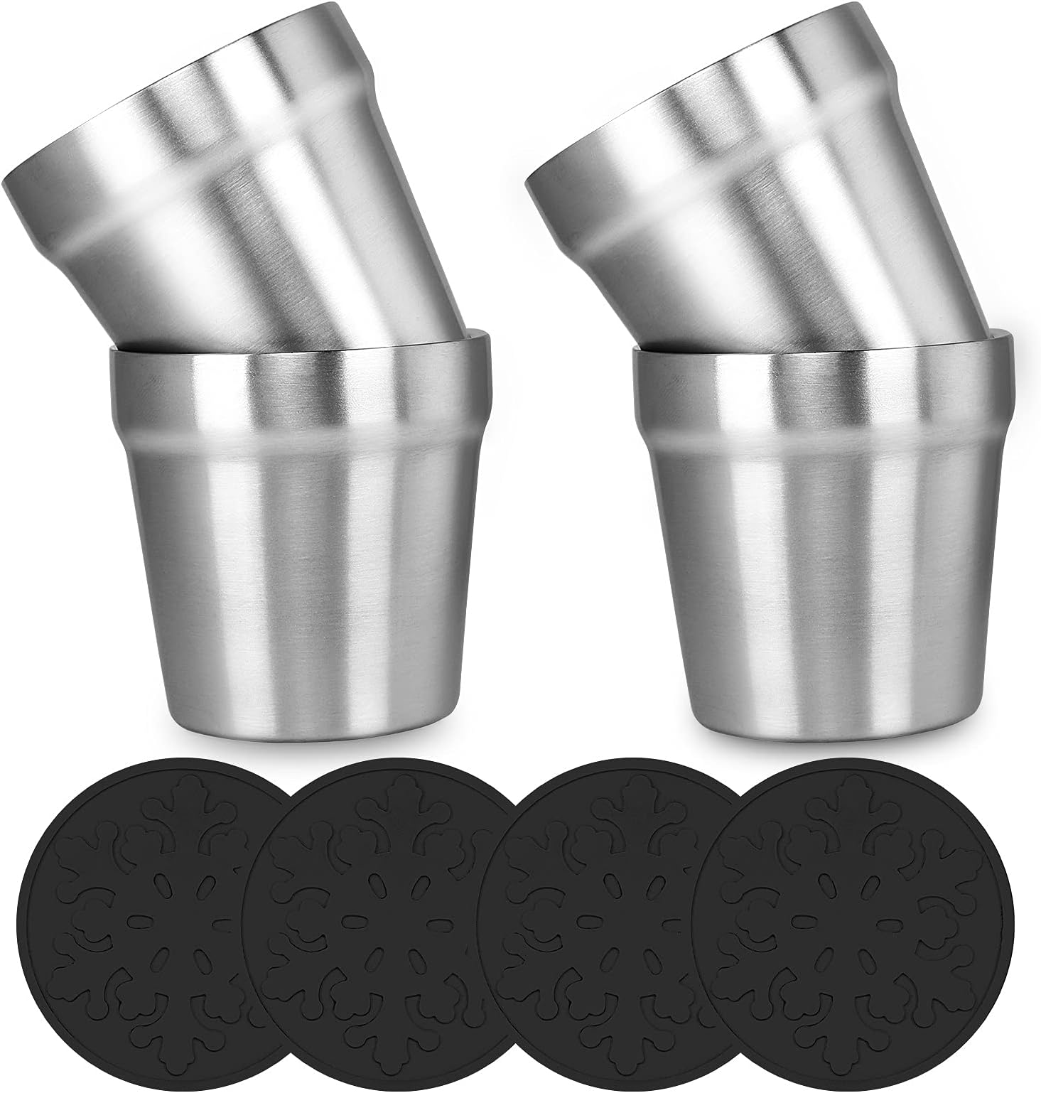 Amazon.com | Amyhill 12 Pieces 6 oz Stainless Steel Cups Double Wall ...