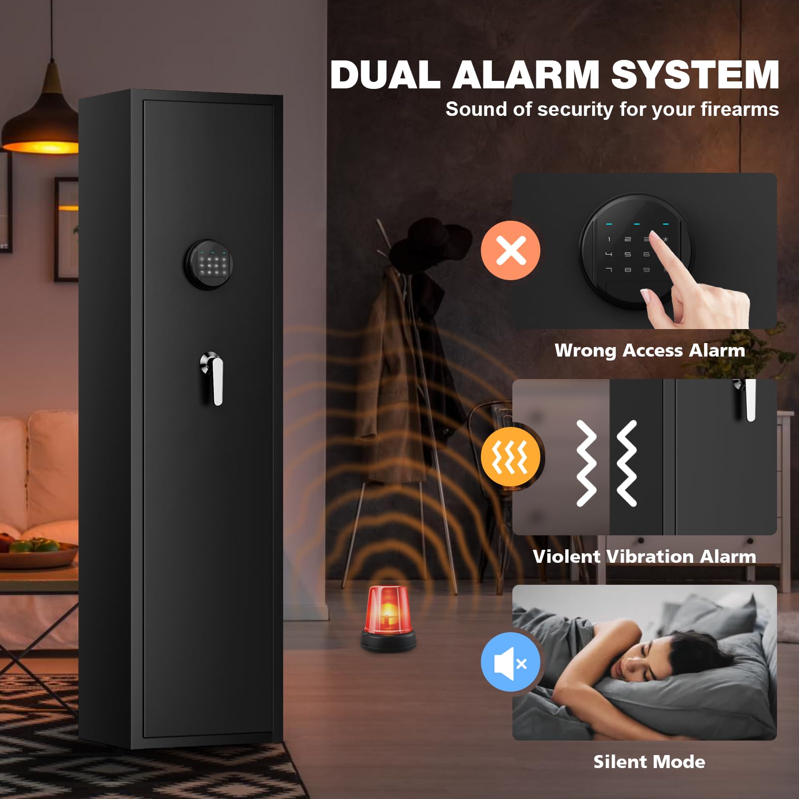 Snapklik.com : KARUIKEV 3-5 Large Gun Safes For Home Rifle And Pistols ...