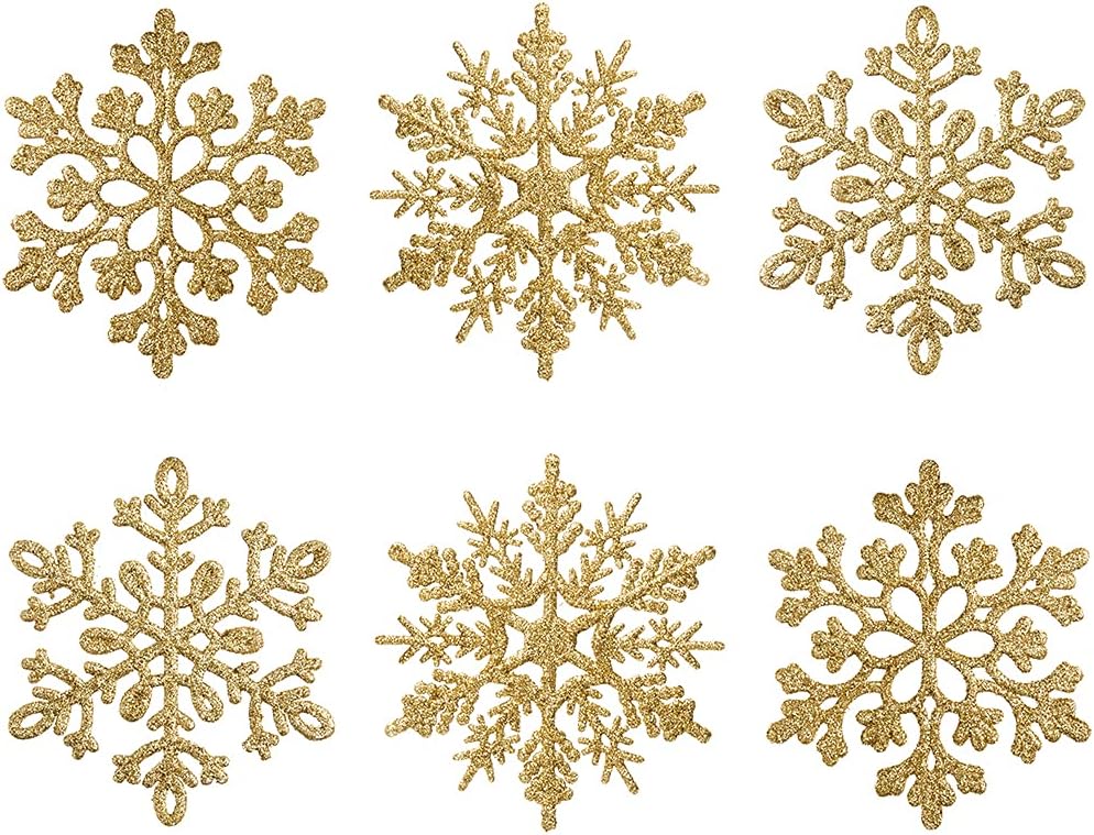 Amazon.com: White Snowflake Ornaments, Large Snowflakes Set of 5 White ...