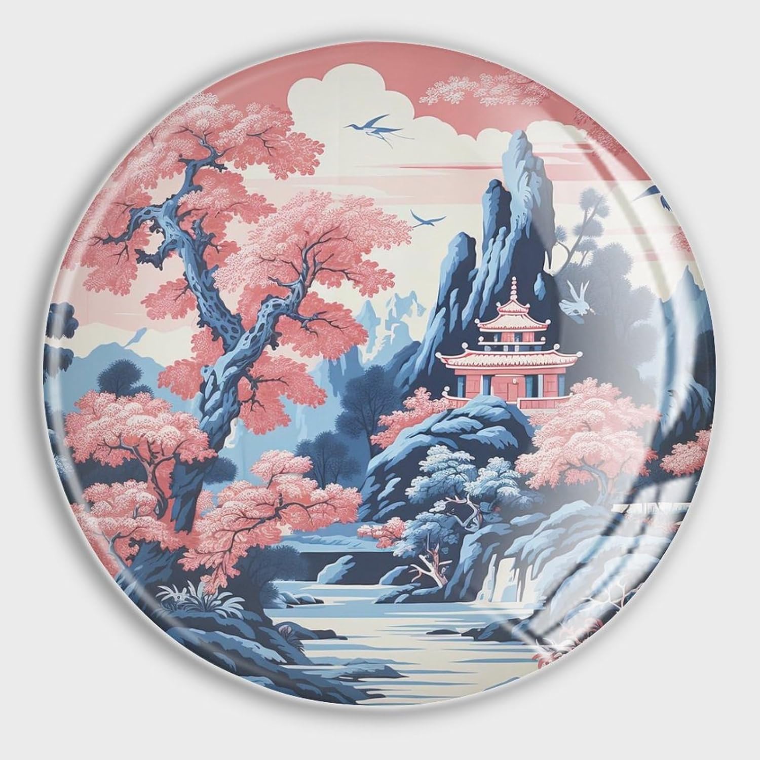 Amazon.com: Pink Blue Chinoiserie Refrigerator Magnets Coral ...