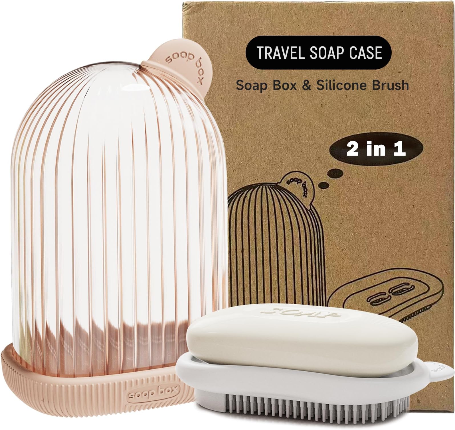 Amazon.com: 2 Pack Portable Soap Dishes, Plastic Soap Container with ...