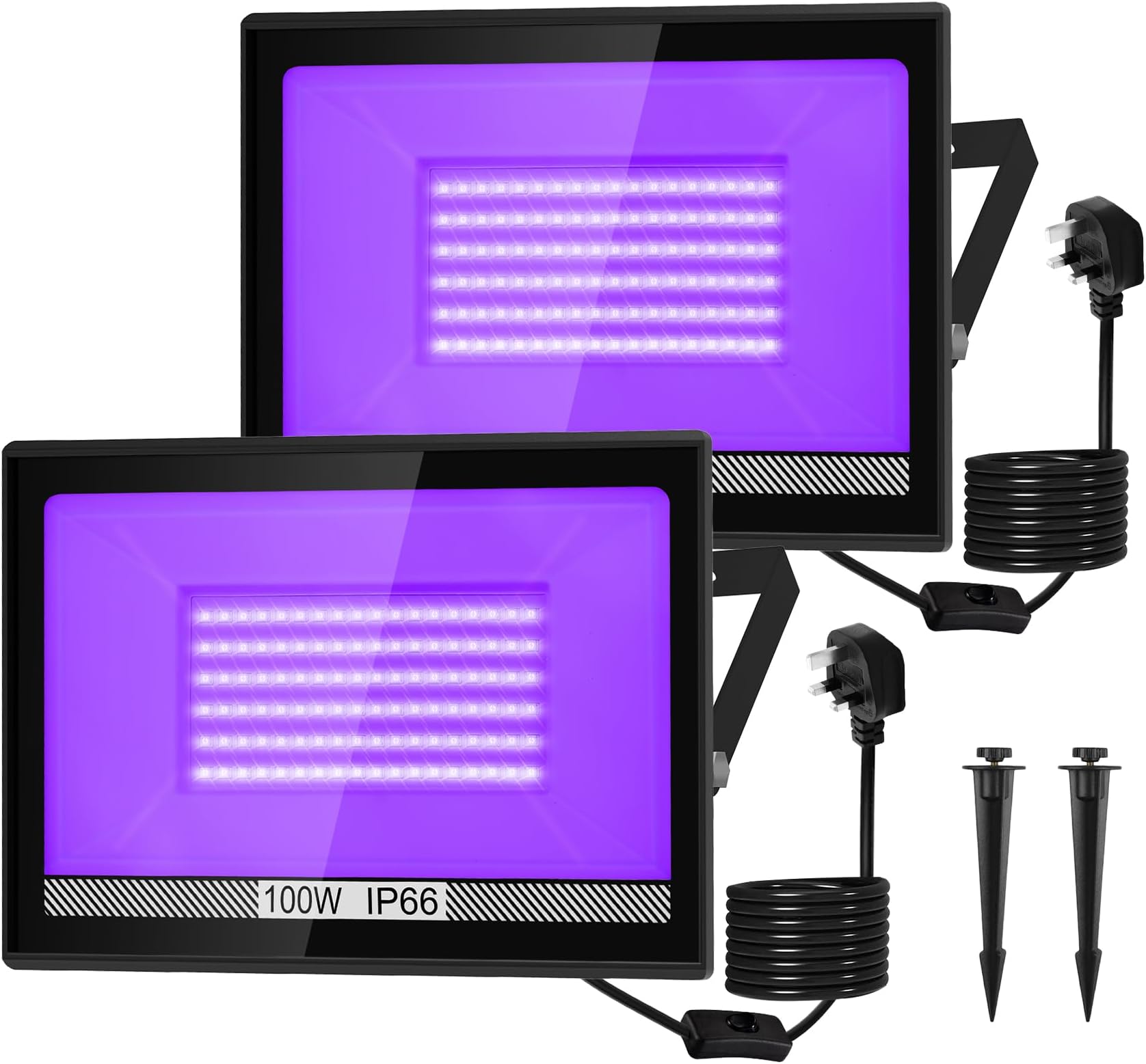 NATPOW 100W UV Black Light, UV Lights 395nm Outdoor Ultraviolet ...