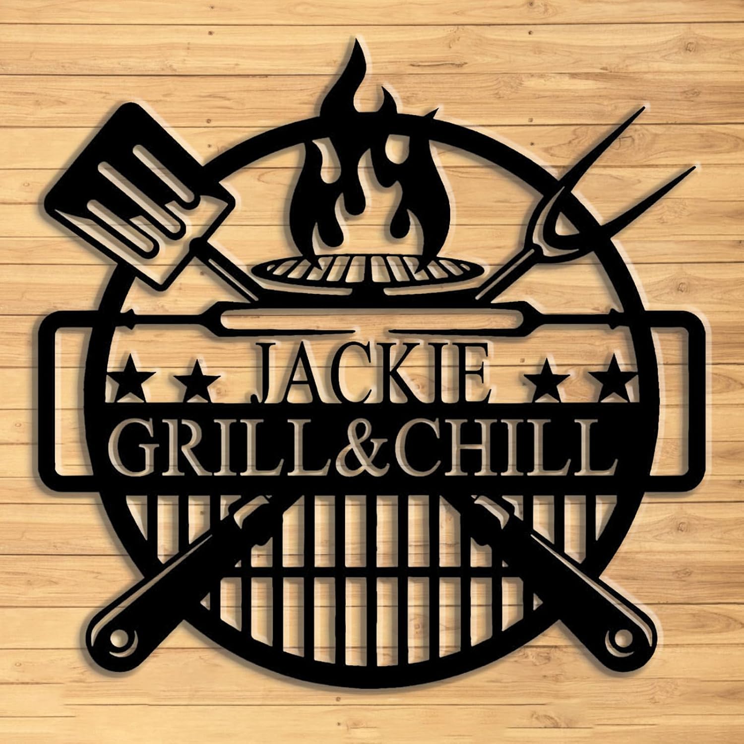 Amazon.com: Custom Metal BBQ Sign | Backyard Patio Wall Art | Smoker ...