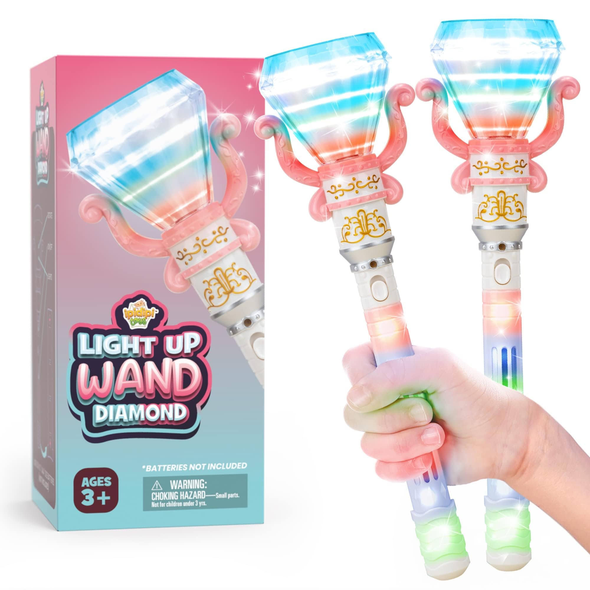 Snapklik.com : IPIDIPI TOYS Spinning Light Up Magic Wands For Kids - Pack Of 2 - Pretend Play ...
