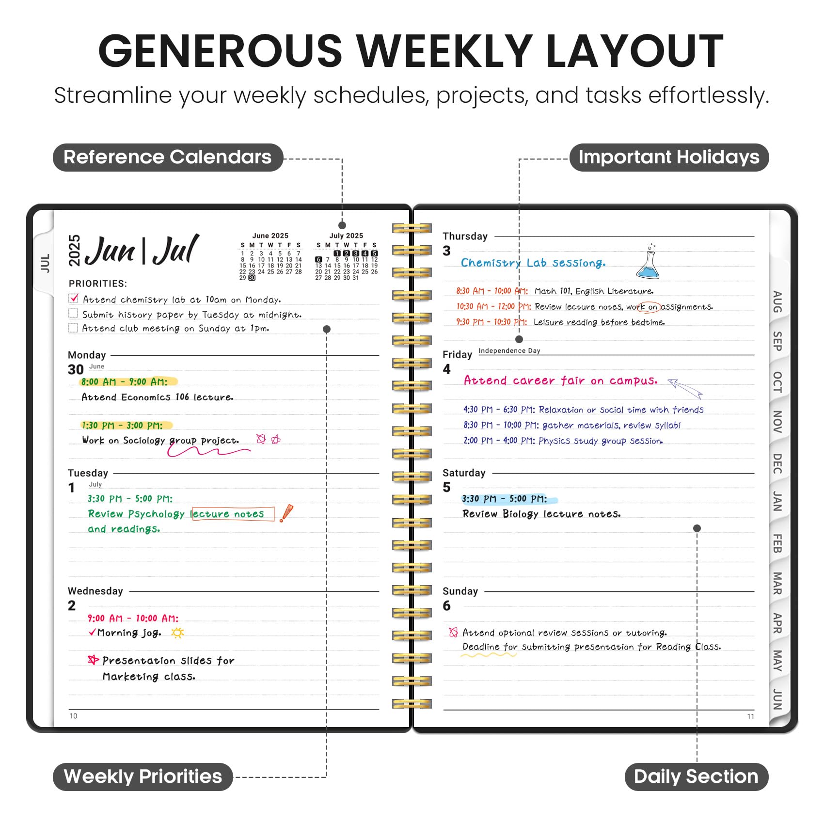 Snapklik.com : Planner 2025-2026, Academic Year Weekly And Monthly ...