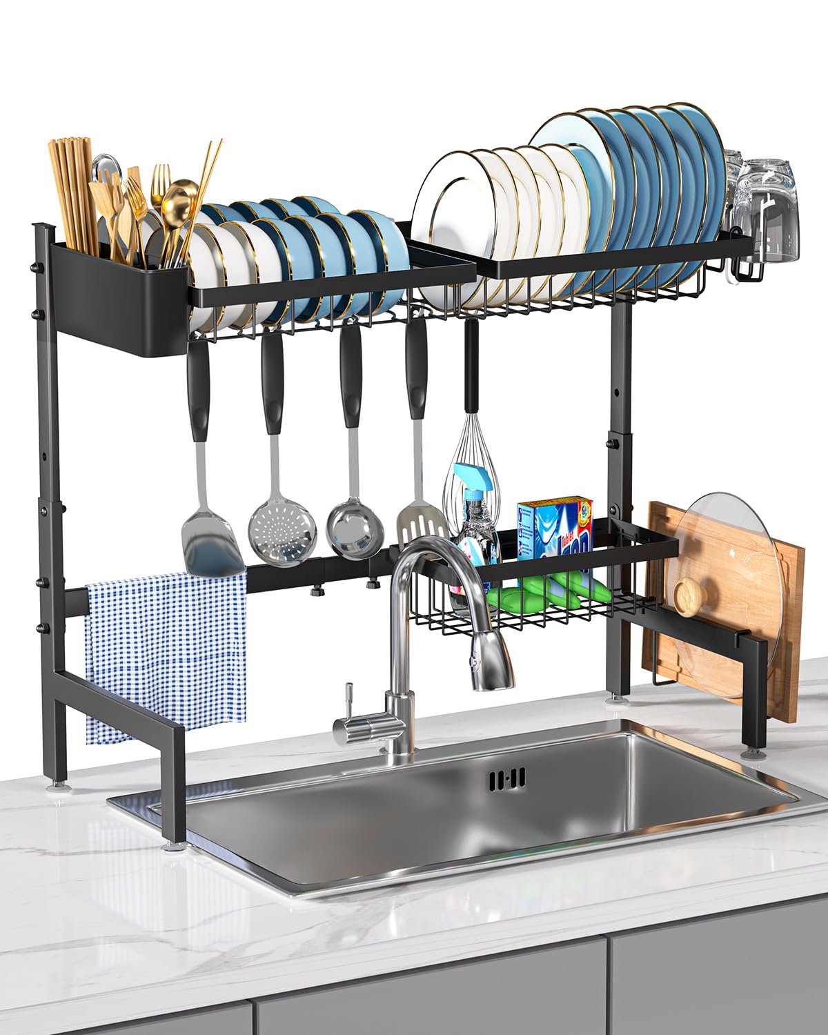Amazon.com - TOPWE Over The Sink Dish Drying Rack, Single-Tier ...