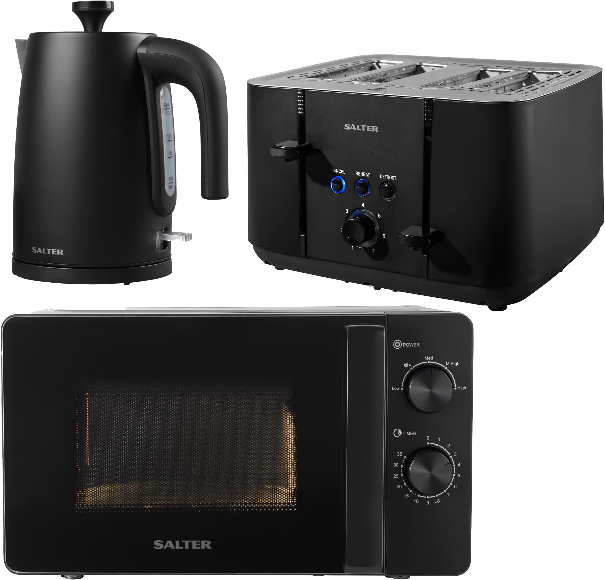 DAEWOO SDA2564GE Kettle & 4 Slice Toaster Set, Plastic, Cream : Amazon ...