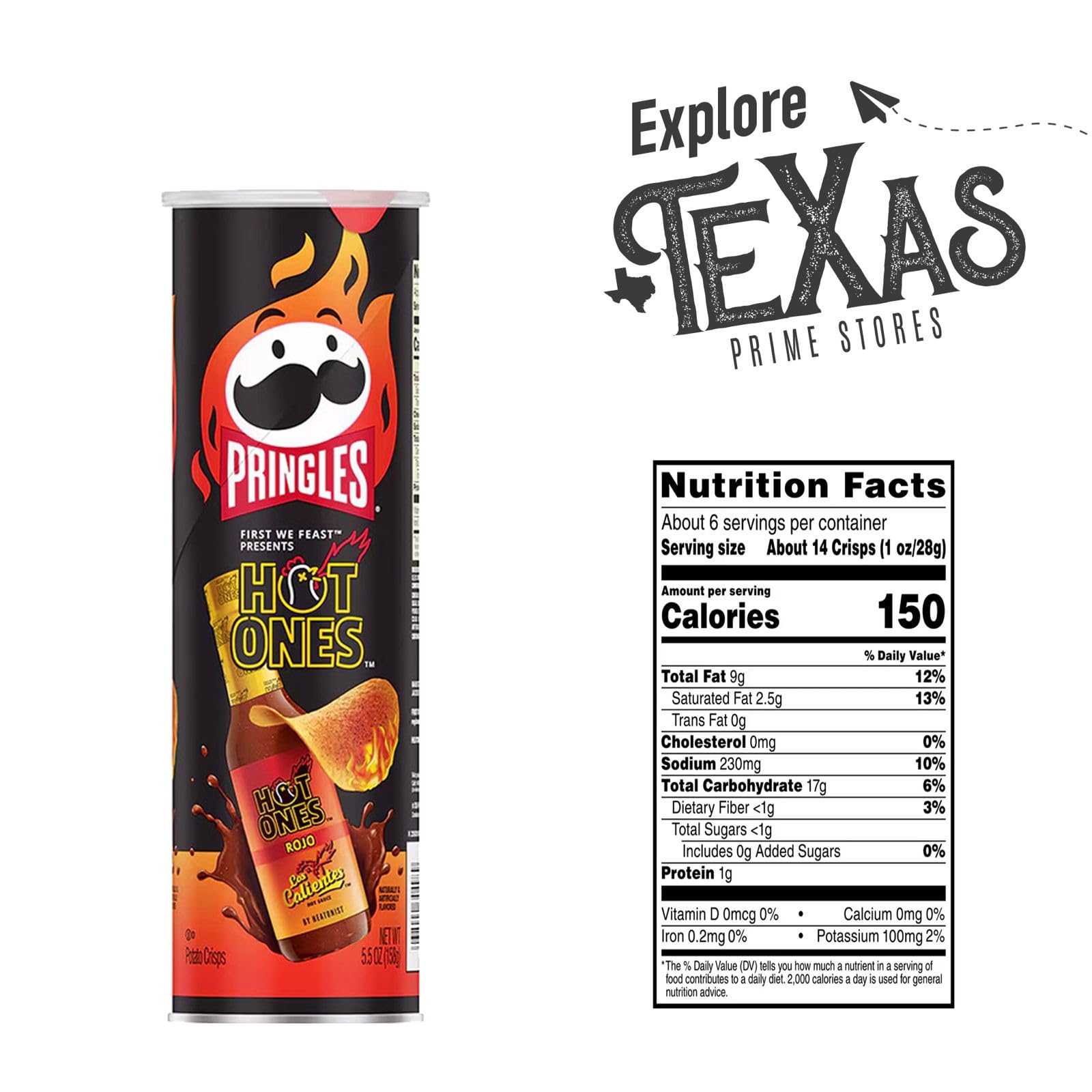 Snapklik.com : Pringles 12- Count Of Hot Ones Rojo Los Calientes Potato ...