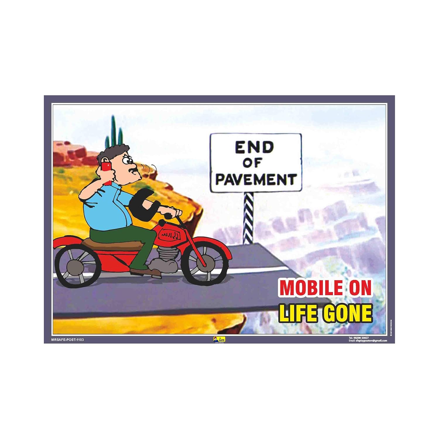 Mr Safe Do Not Use Mobile Phone While Driving Poster PVC Sticker A3 mr-safe-do-not-use-mobile-phone-while-driving-poster-pvc-sticker-a3