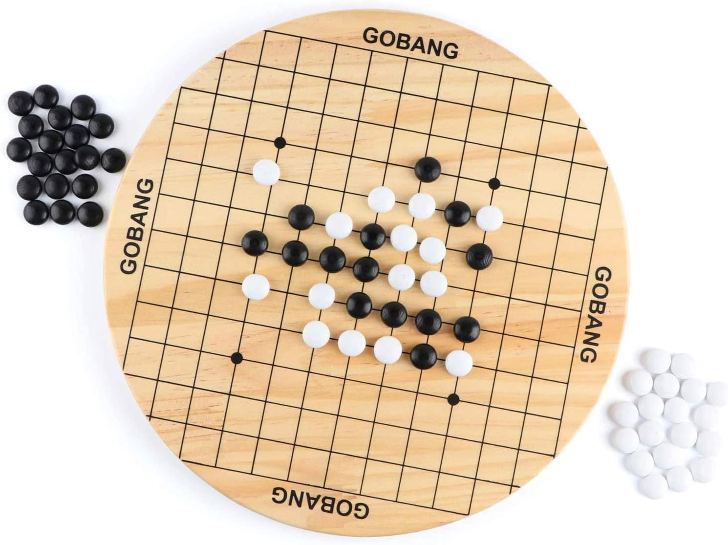 Wondertoys 2 in 1 Large Wooden Chinese Checkers and large Gobang (Five ...