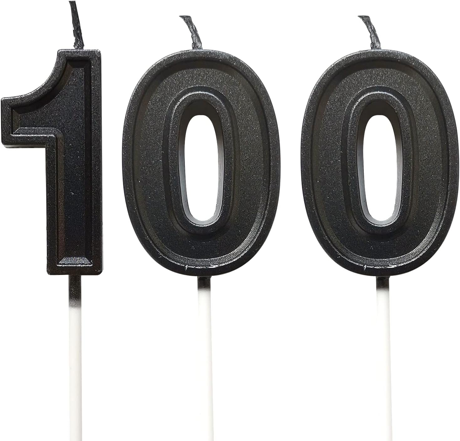 Amazon.com: Black 100th Birthday Candles, Number 100 Candles for Cakes ...