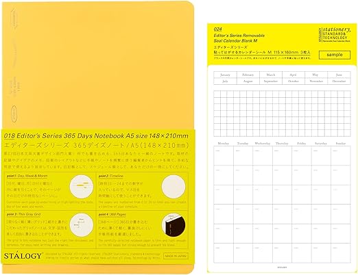 Amazon | ニトムズ STALOGY ノート 365デイズノート A5 方眼 限定 カレンダーシール付き イエロー S4107 ...