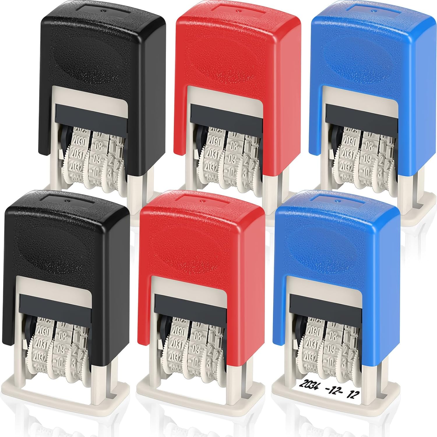 Amazon.com : Nezyo 6 Pcs Self Inking Rubber Date Stamper Black Ink for ...