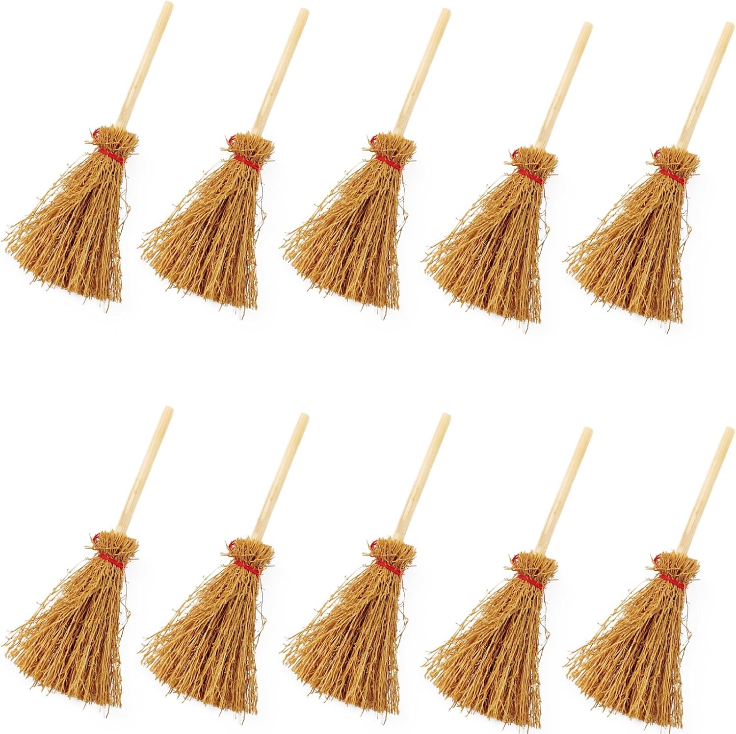 Amazon.com: GXXMEI 10PCS Mini Brooms, Witch Straw Brooms, Doll House ...