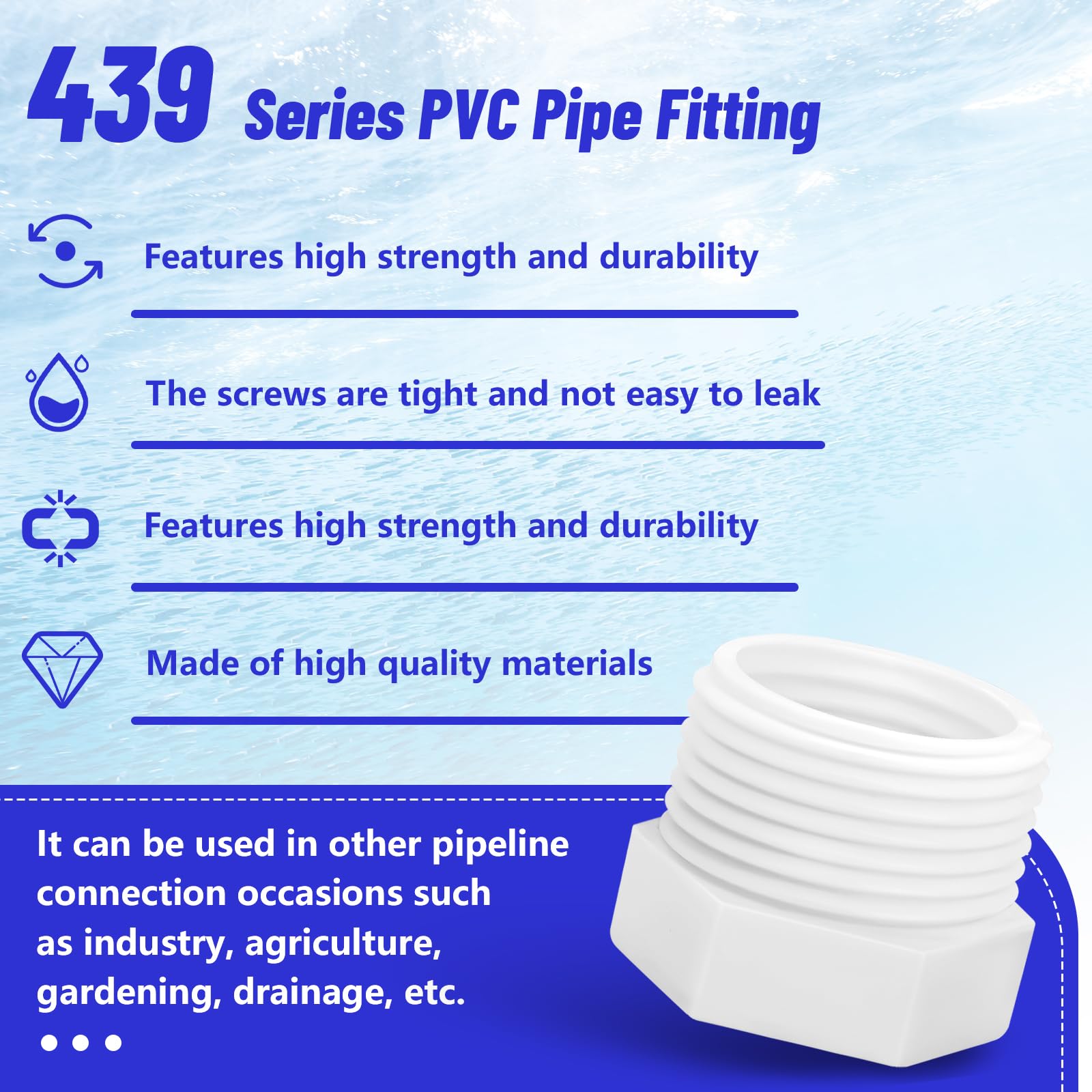 Snapklik.com : 439 Series PVC Threaded Pipe Fitting 3/4 Inch NPT Male X ...