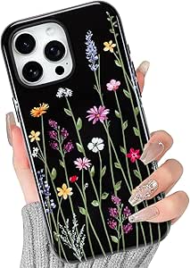 Amazon.com: BITOBE Case for iPhone 16 Pro [Compatible with MagSafe] Floral Flowers Design Bold ...